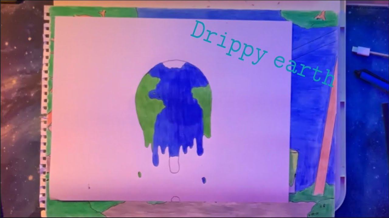 Drawing a drippy earth - YouTube