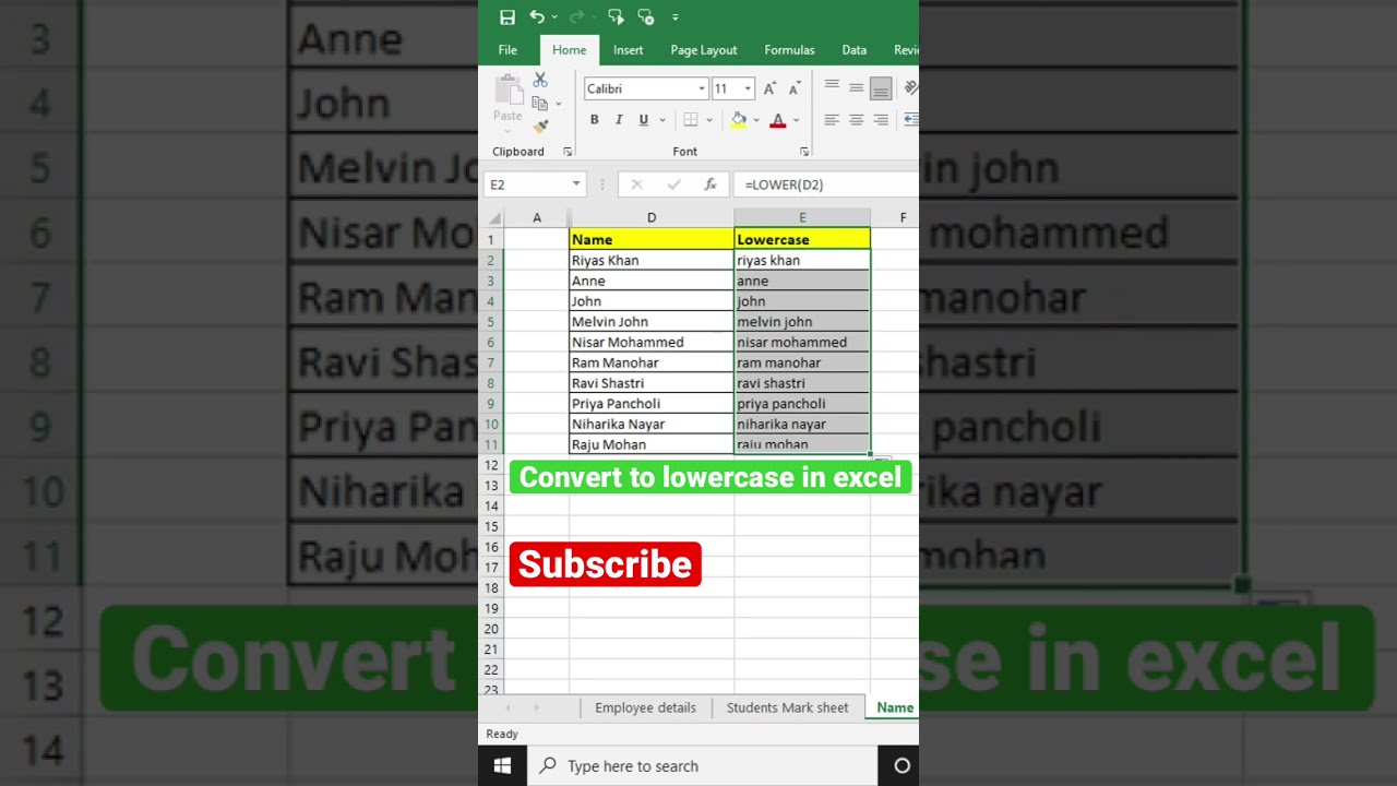 Shorts How To Change Uppercase To Lowercase In Excel Lowercase Shorts How To Change Uppercase To Lowercase In Excel Lowercase