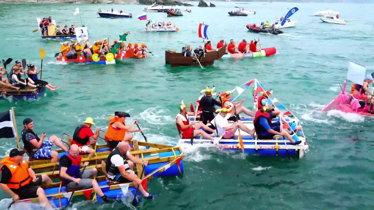 2018 Raft Race 2018 - Looe Harbour Cornwall UK - YouTube