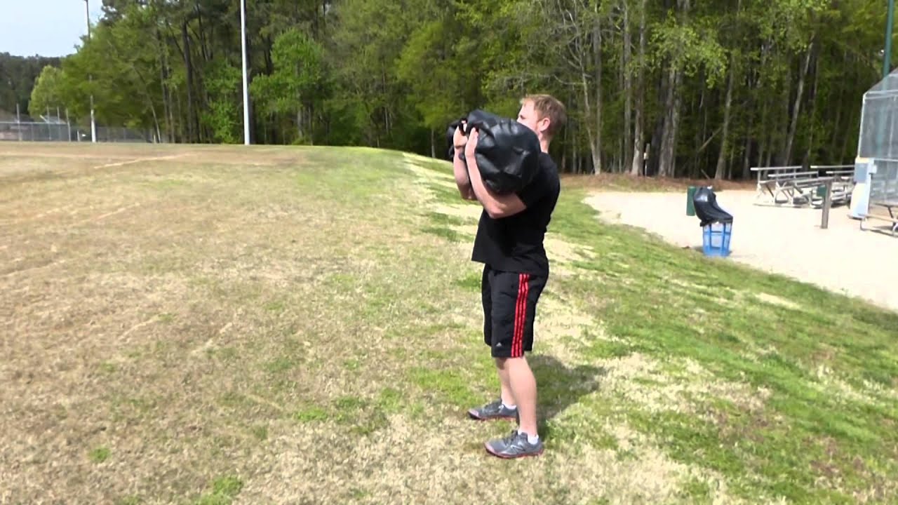 Side View: Sandbag Power Cleans - YouTube