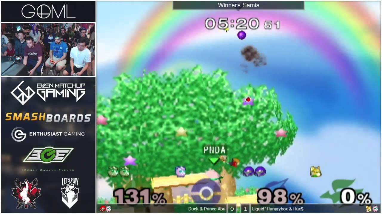 GOML 2015 - Duck & Prince Abu vs Hungrybox & Hax$ - SSBM Doubles Winners Semis - YouTube