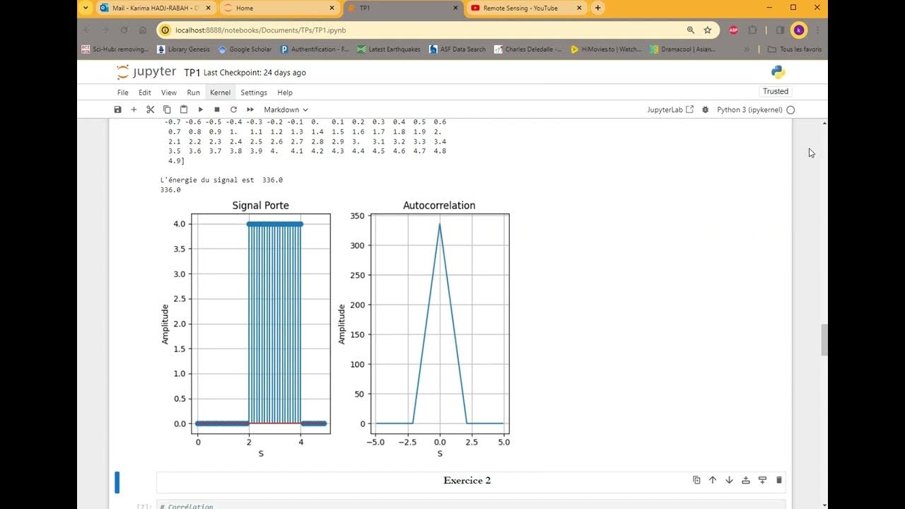 TP 1 Traitement du Signal | Energie et Autocorrélation (sous Python) - YouTube