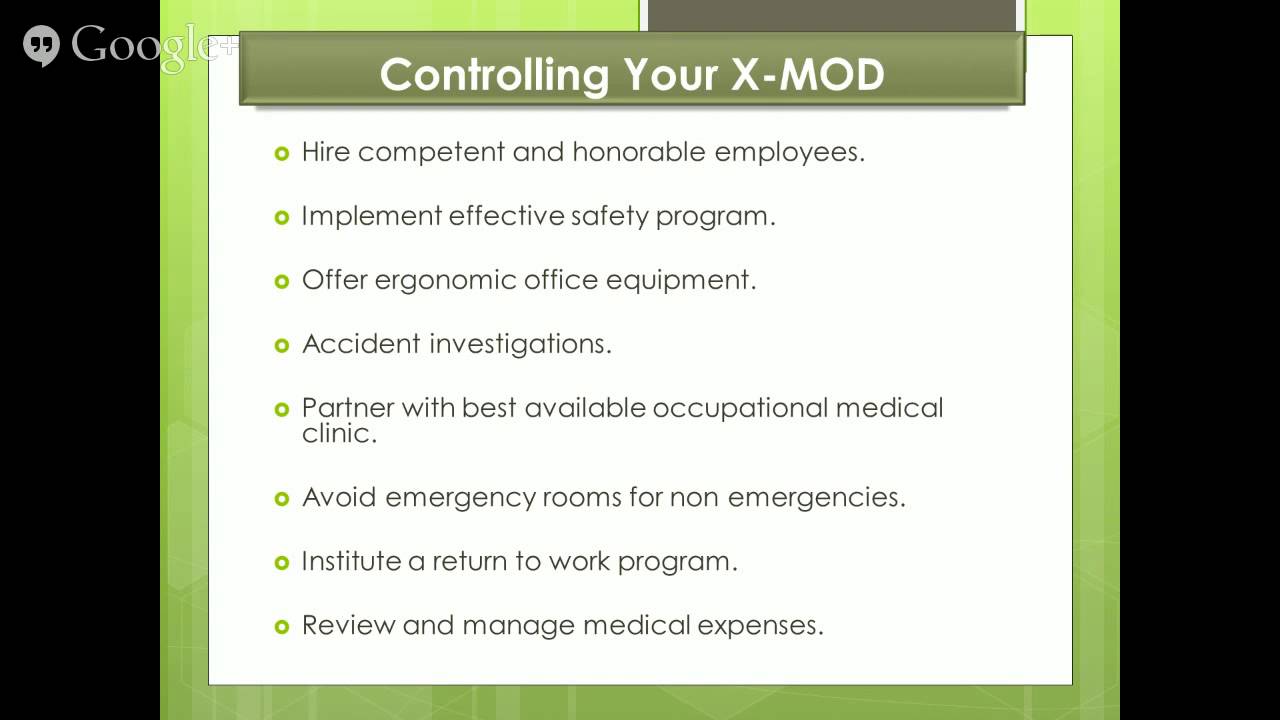 Workers Compensation XMod California - YouTube