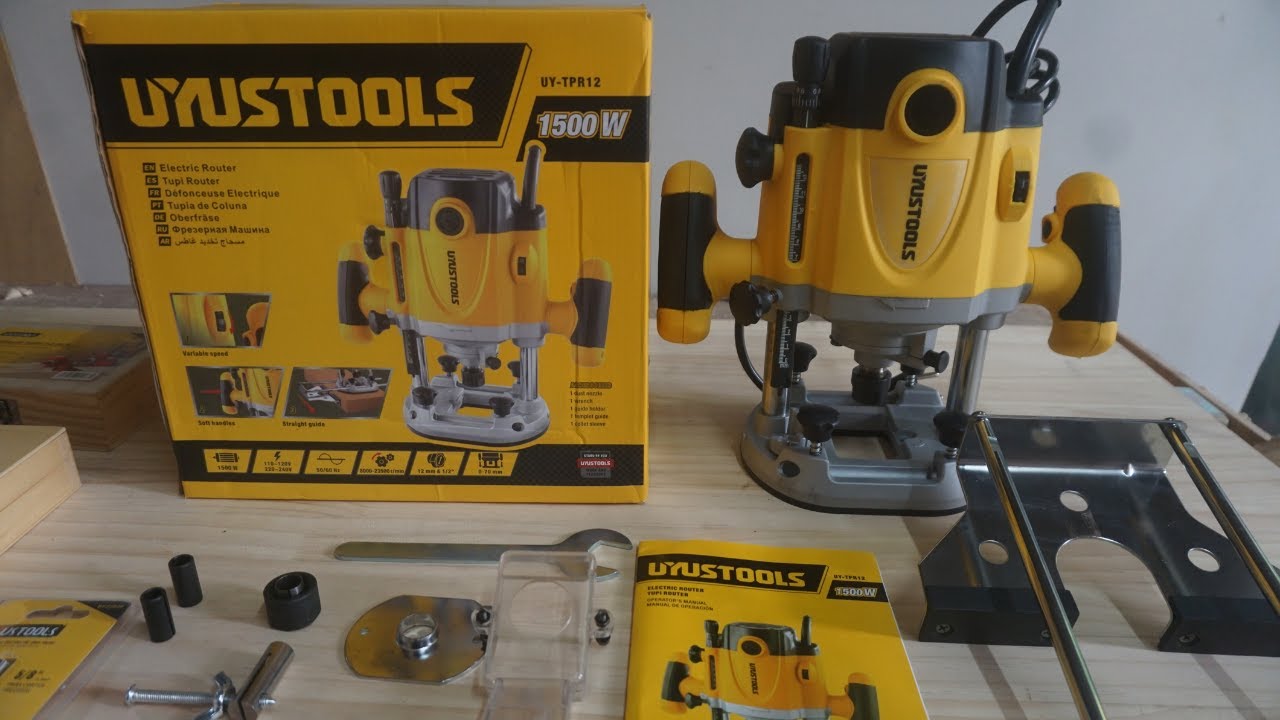 รีวิวเร้าเตอร์งานไม้ #UYUSTOOLS เครื่องแรง อุปกรณ์ครบ !!! - YouTube