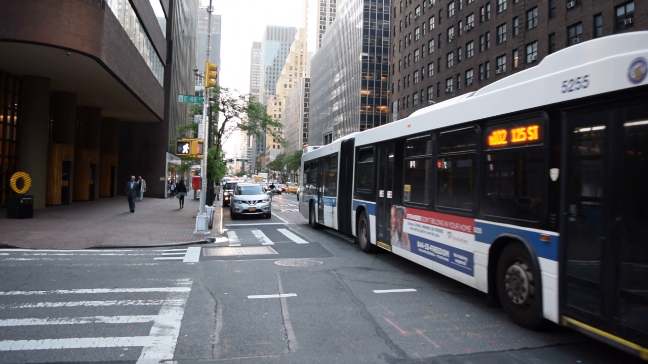 Harlem-bound LFSA (5255) M102 bus at 3rd Avenue/East 48th Street - YouTube