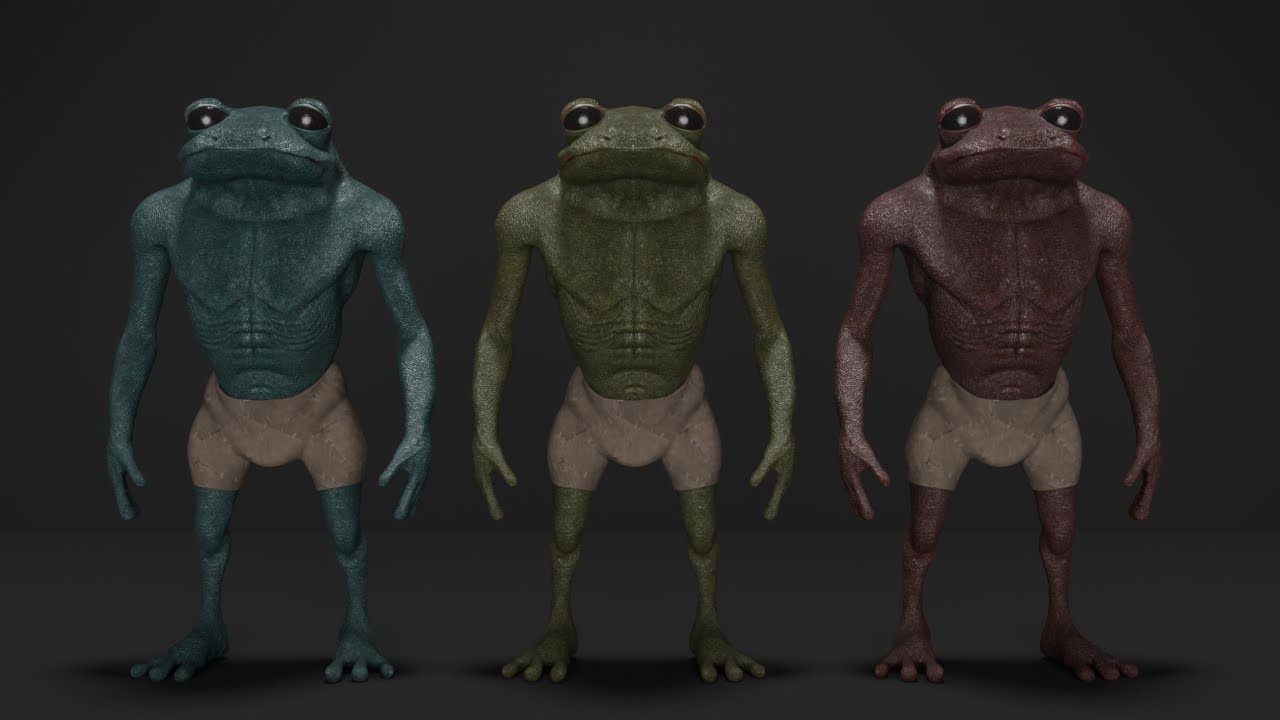 showcasing my frogman 3d model (all features) #blender - YouTube