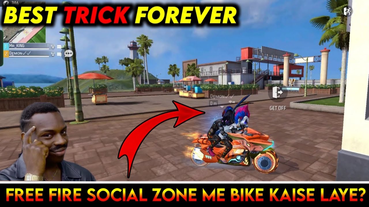 Social Zone Me Bike Kaise Lagaye | FF Social Zone Bike Trick | How To ...