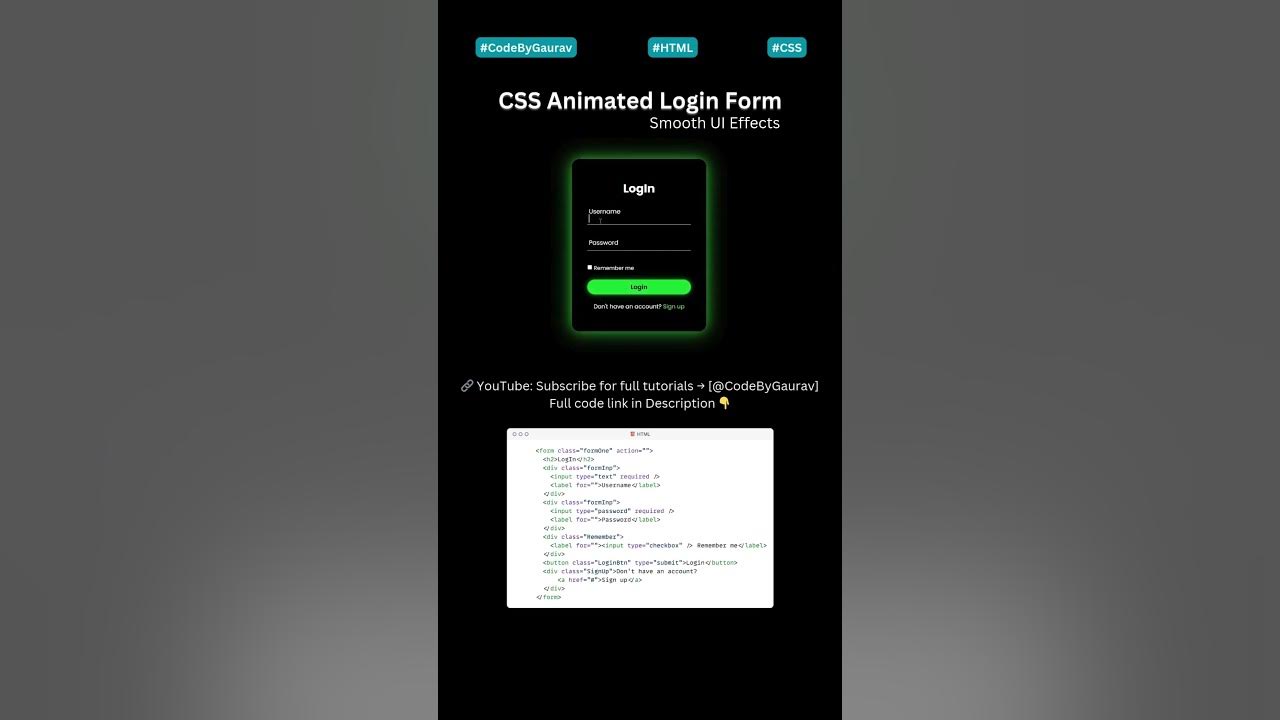 🔥 Create An Animated Login Form Using Html Css And Javascript