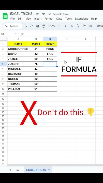 IF Formula #excelformula #excelfunction #excel #if #exceltips #exceltricks #exceltutorial # ...