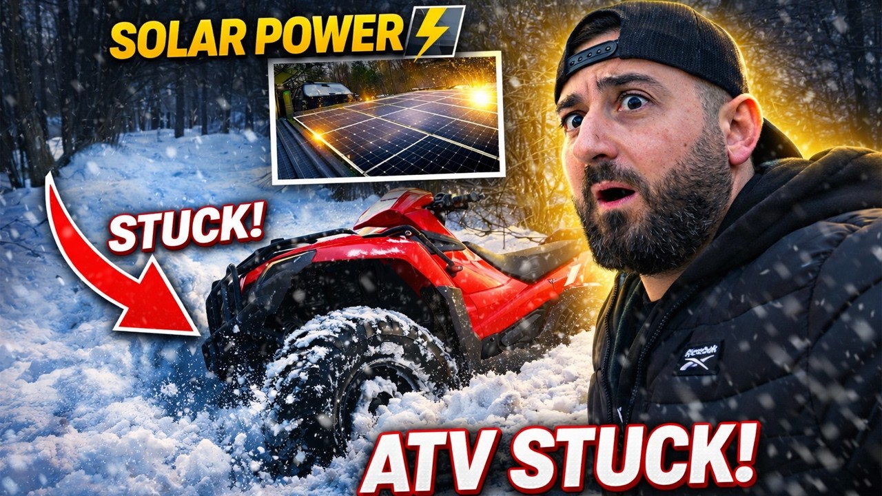 SOLAR POWER AT THE CABIN + ATV STUCK IN DEEP SNOW IN MY FOREST! - YouTube