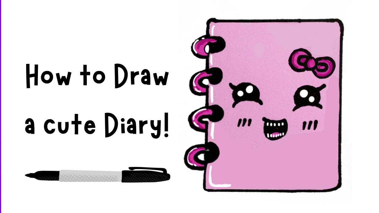 How to Draw a Cute Diary 📔 | Easy Step-by-Step Drawing Tutorial - YouTube