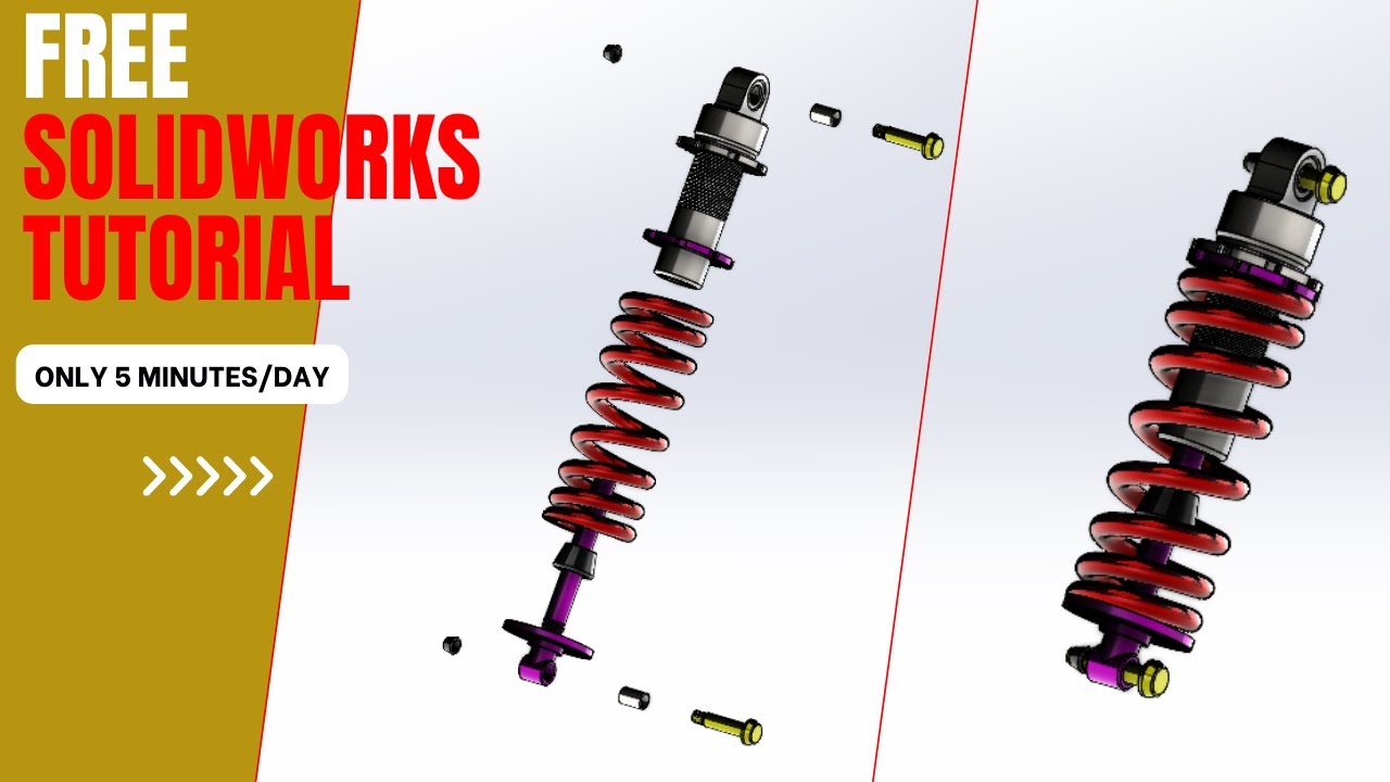 Solidworks Tutorial From ZERO (Lesson18) 👀 Mono shock-Design-Assembly ...