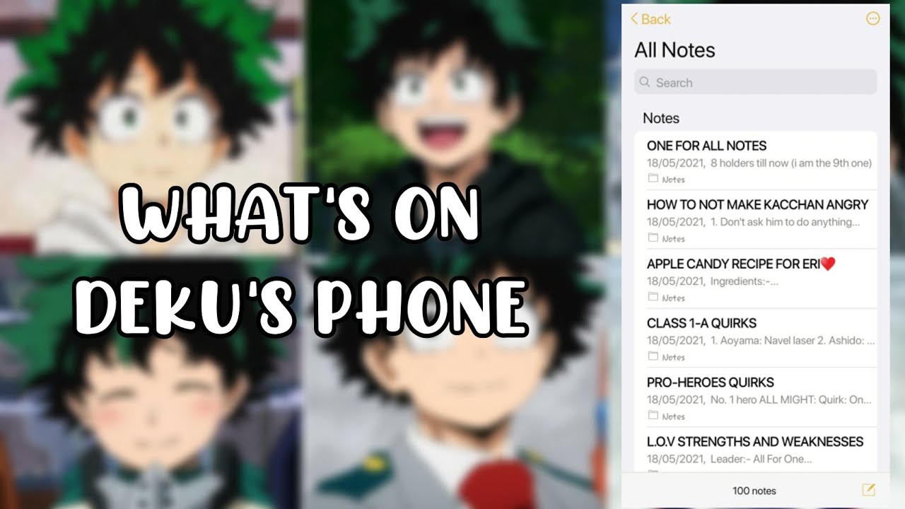 What's on IZUKU MIDORIYA'S phone - YouTube