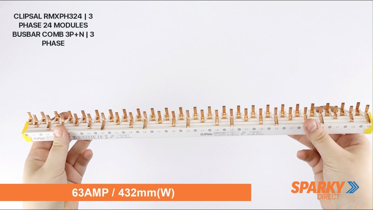 CLIPSAL RMXPH324 | 3 PHASE 24 MODULES BUSBAR COMB 3P+N | 3 PHASE - YouTube