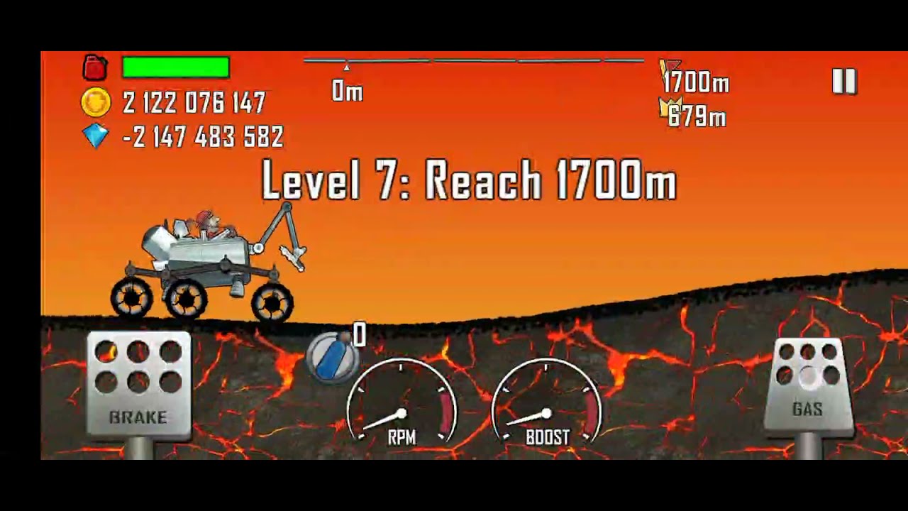 hill climb racing moonlander in volcano - YouTube
