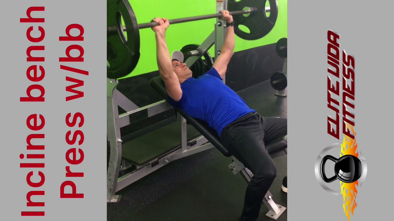 Press de pecho inclinado con barra (evf) chest - YouTube