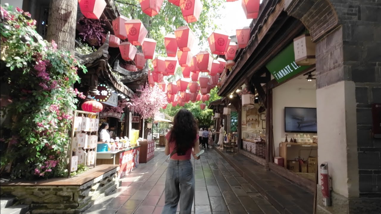 Wuhou Temple Park and Jinli Pedestrian Street - Chengdu, China [4K ...