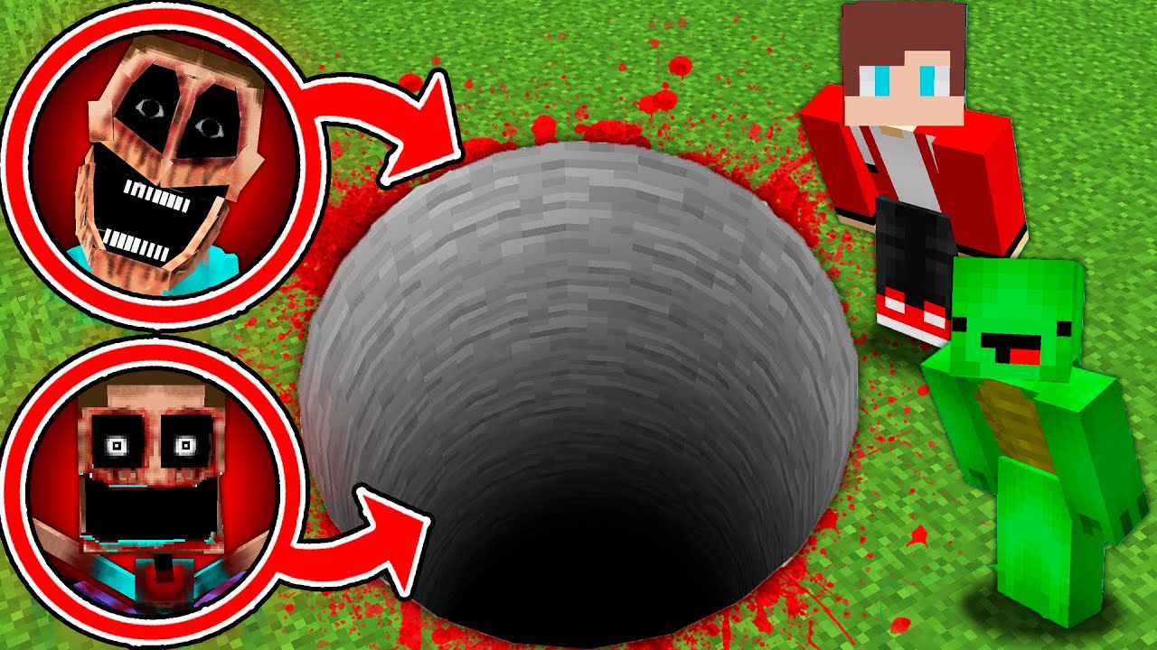 Mikey and JJ Found Longest Scary Mimics Dweller Vertical Tunnel at Night in Minecraft Maizen ...