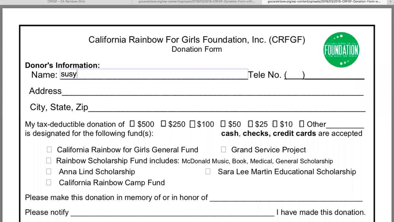 How to donate to the foundation using a mail-in form found on our ...