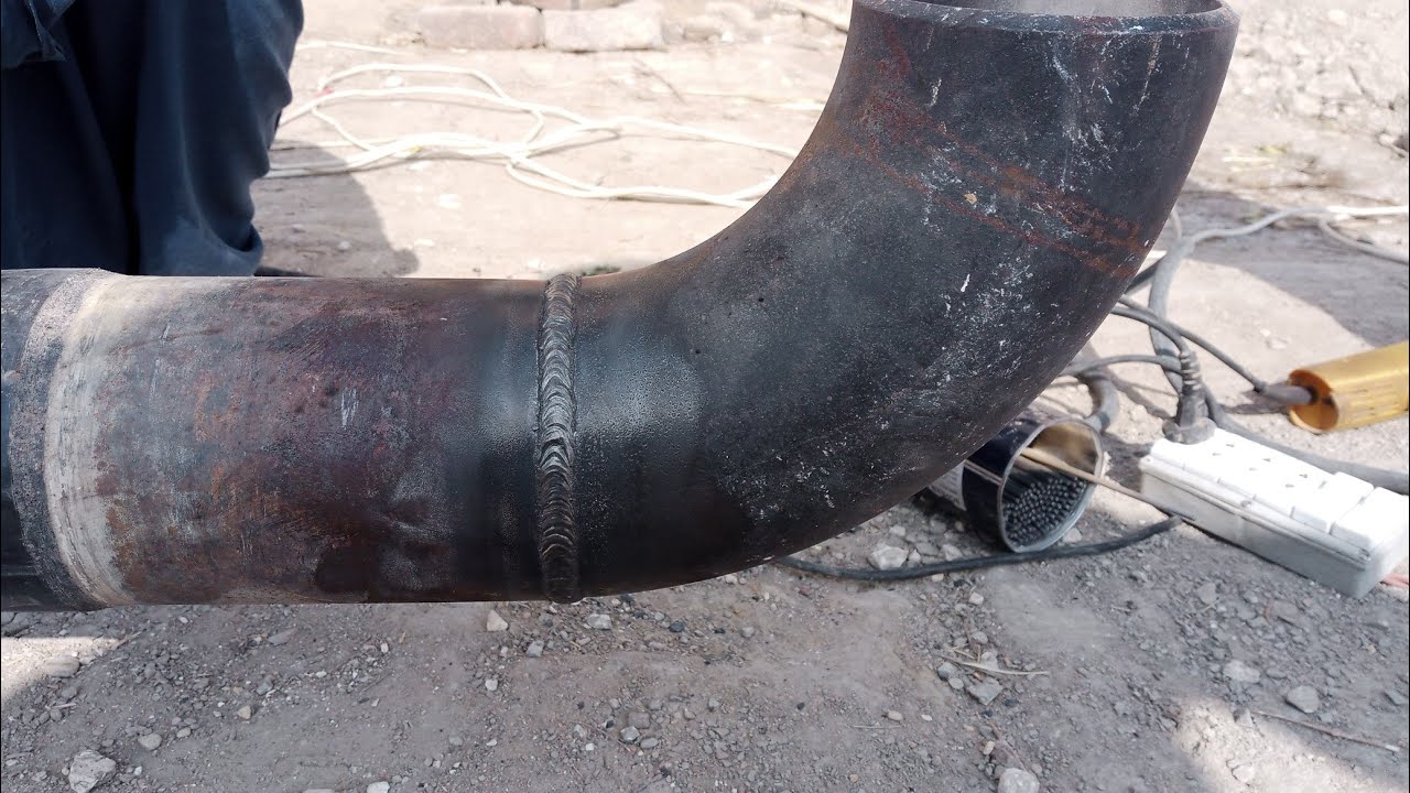 elbow joint 4" gas pipe line - YouTube