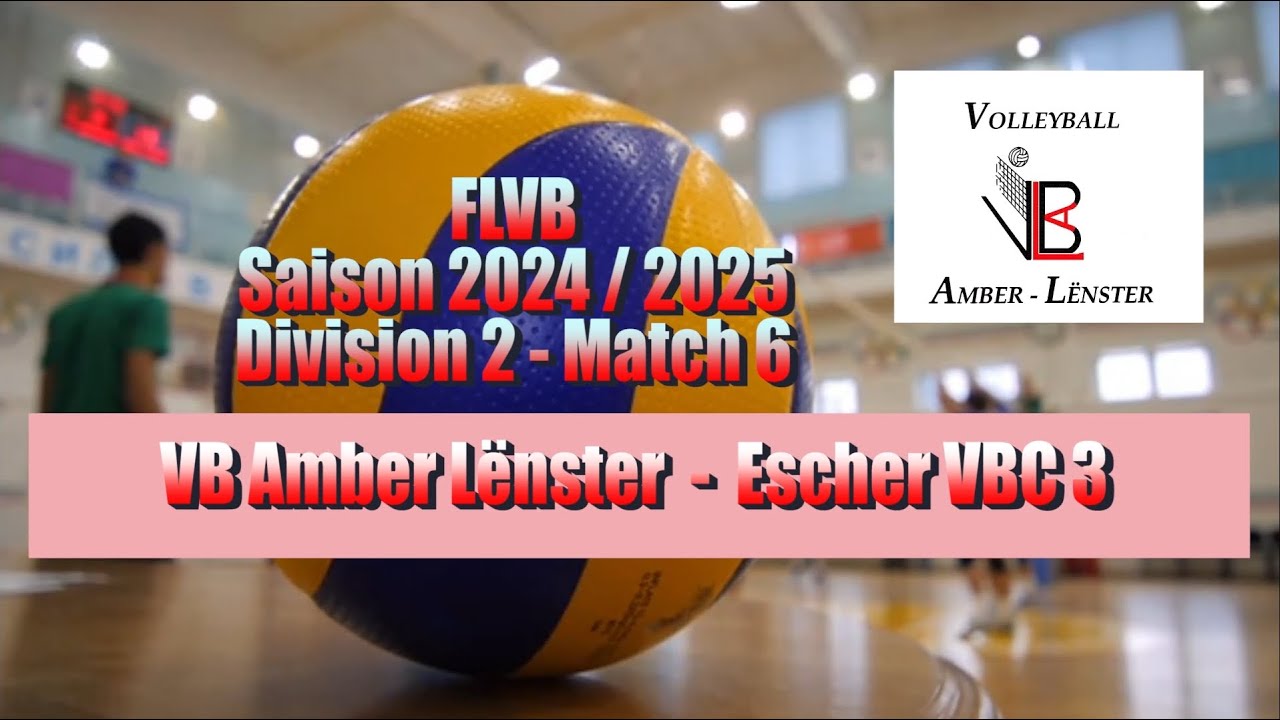 FLVB - Division 2 - VB Amber Lënster H2 vs ESCH VBC H3 - YouTube
