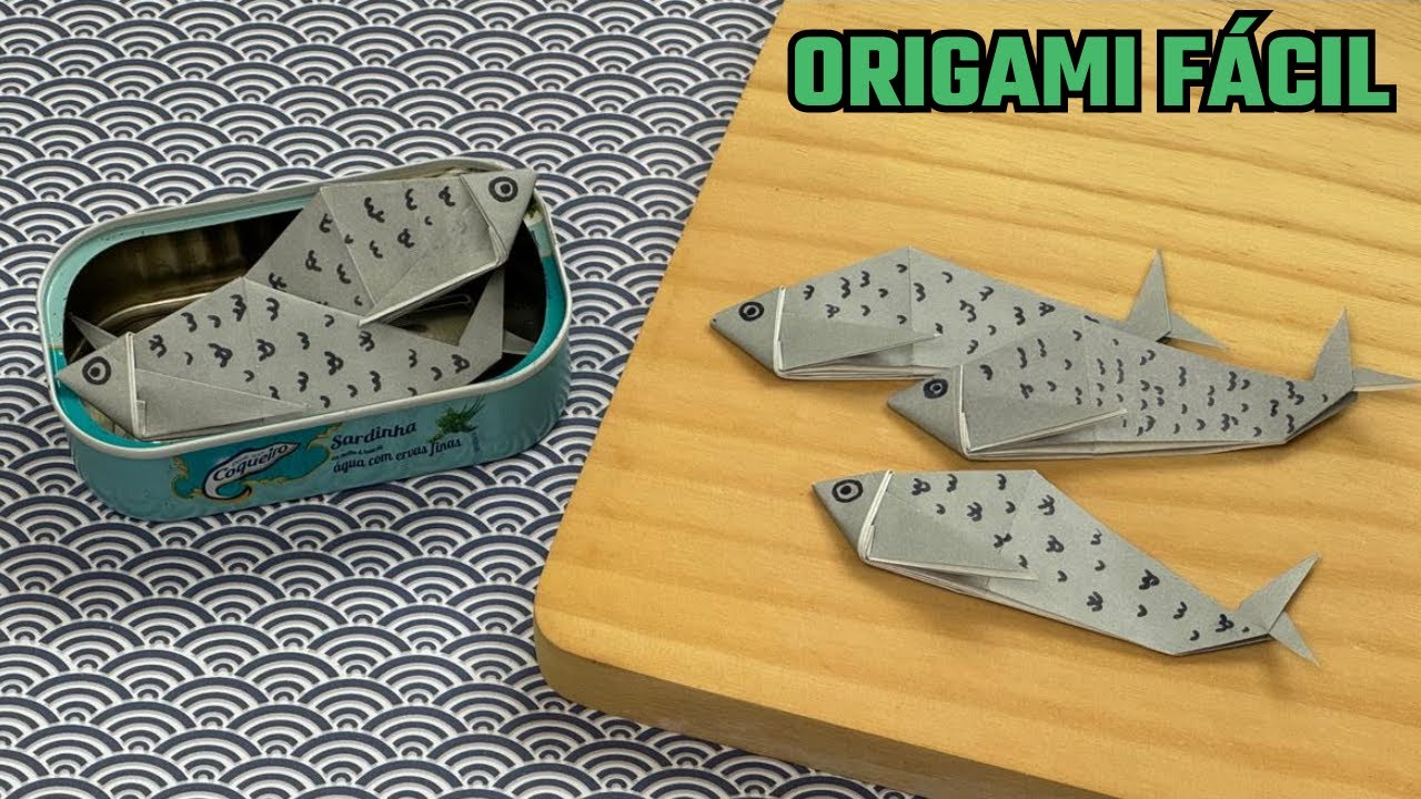COMO DOBRAR SARDINHA DE ORIGAMI - SARDINE ORIGAMI - PASSO A PASSO DA ...