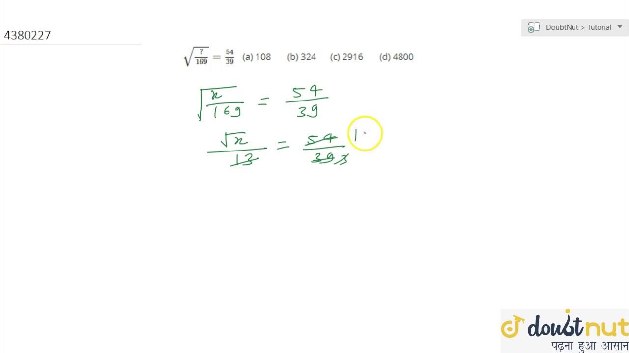 sqrt 169 54 39 a 108 b 324 c 2916 d 4800 YouTube sqrt-169-54-39-a-108-b-324-c-2916-d-4800-youtube