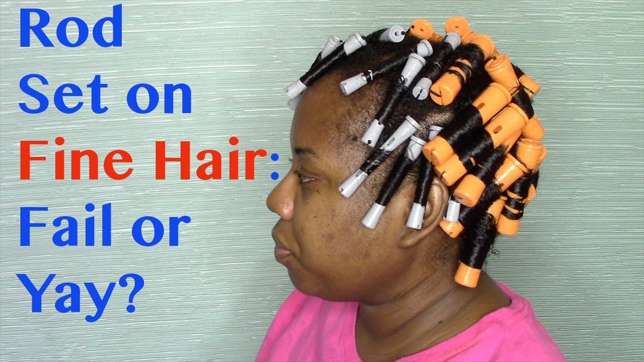 Rod Set on FINE Natural Hair - YouTube