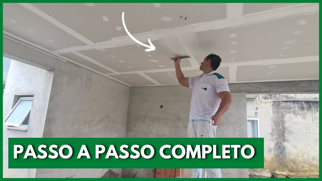 FORRO DE GESSO EM CASA COM LAJE APRENDA A FAZER PASSO A PASSO COMPLETO - YouTube