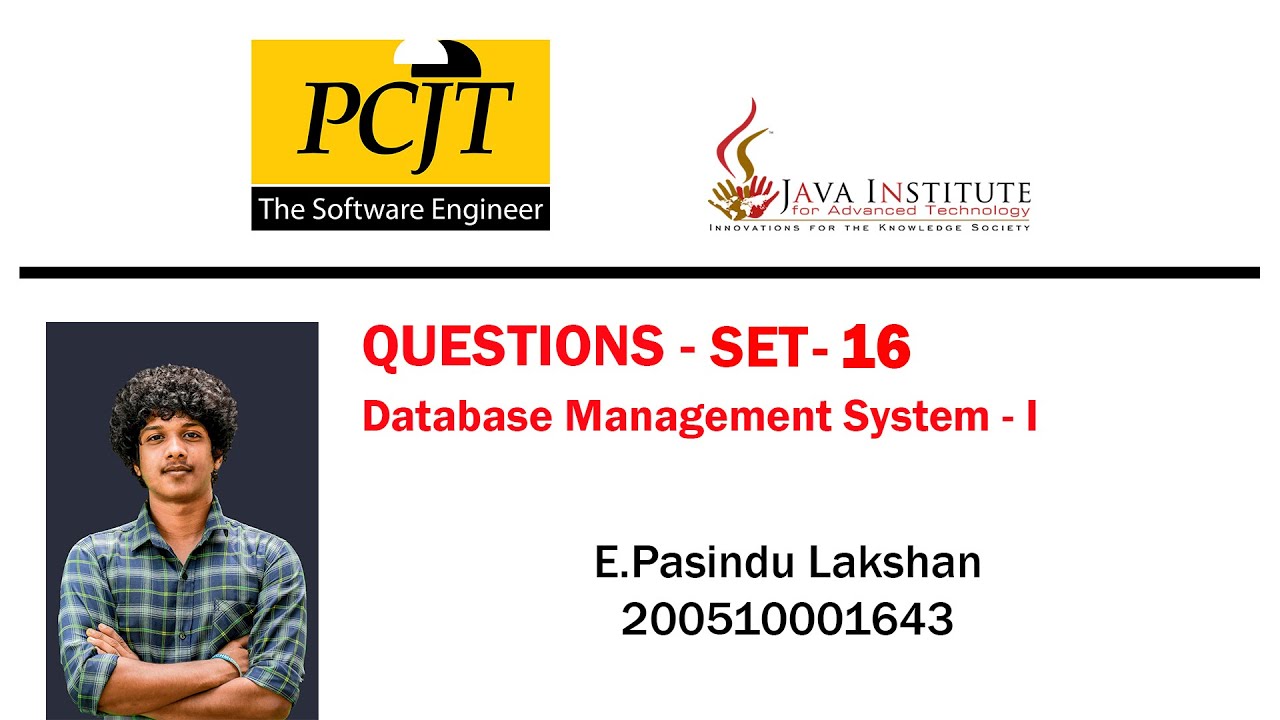 Questions | set - 16 | Database Management System - I | Java Institute ...