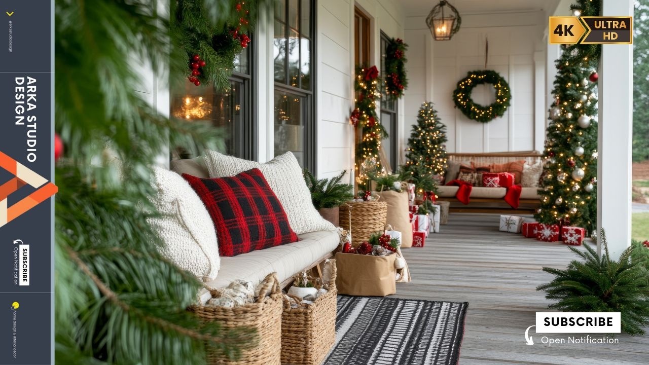Charming Rustic Farmhouse Veranda & Christmas Decor Ideas for a Cozy ...