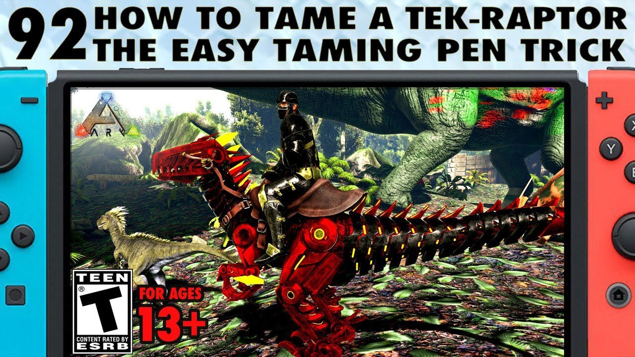 92: How to Tame a Tek Raptor on Ark (Easy High Level Raptor Tame Trick ...
