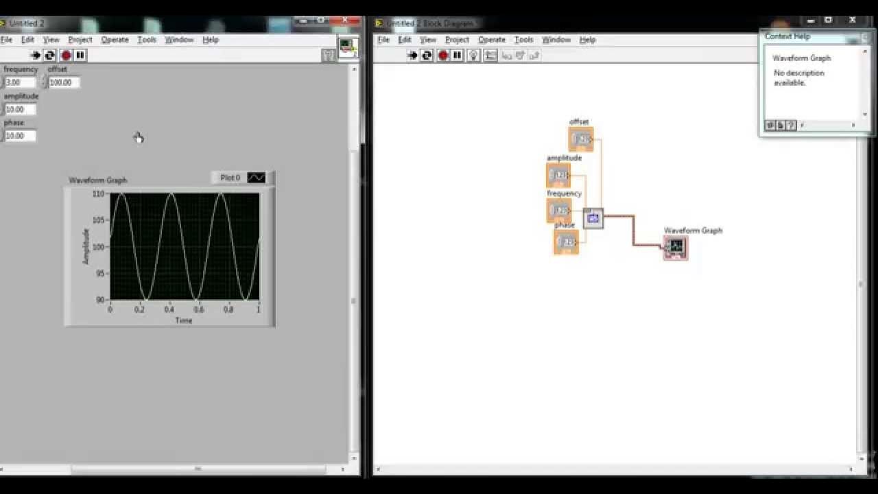 como funciona el generador de frecuencia en LabView - YouTube