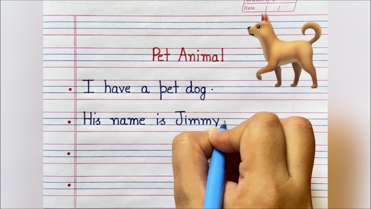 Lines on Pet Animal | Pet Dog | Essay on my pet dog | English writing ...