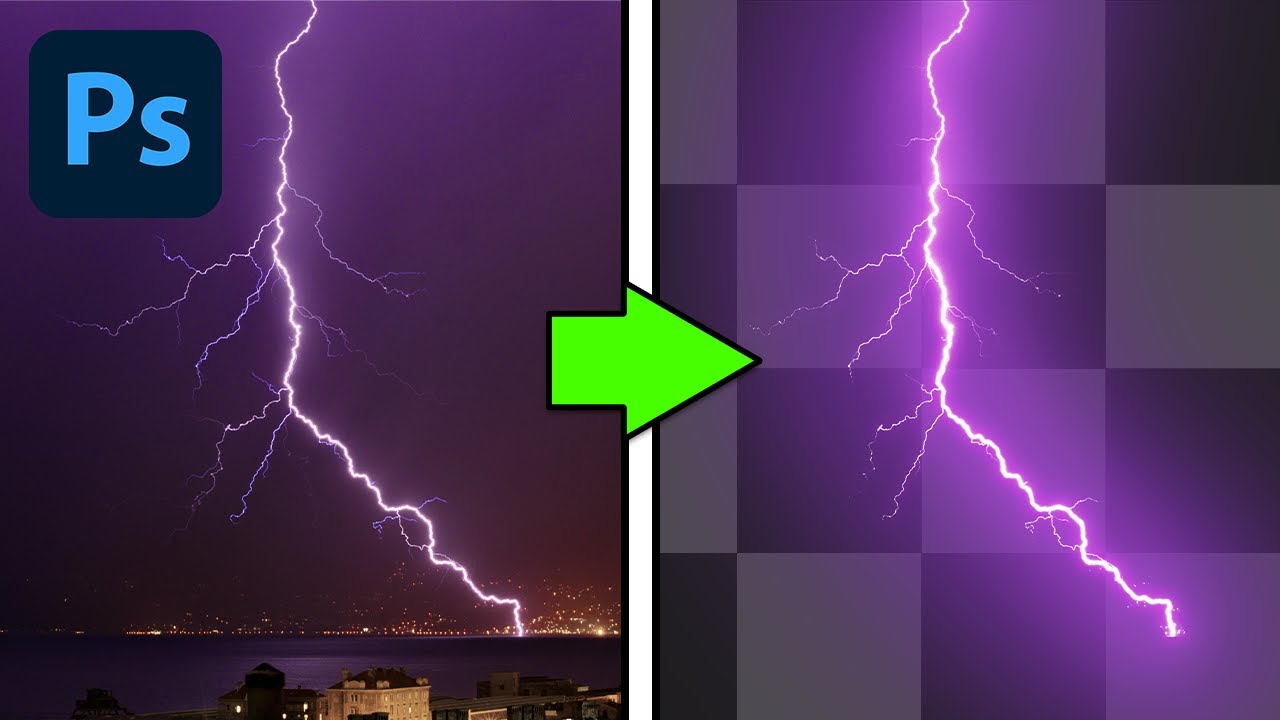 How To Remove a Lightning Bolt Background in Photoshop ⚡ - YouTube