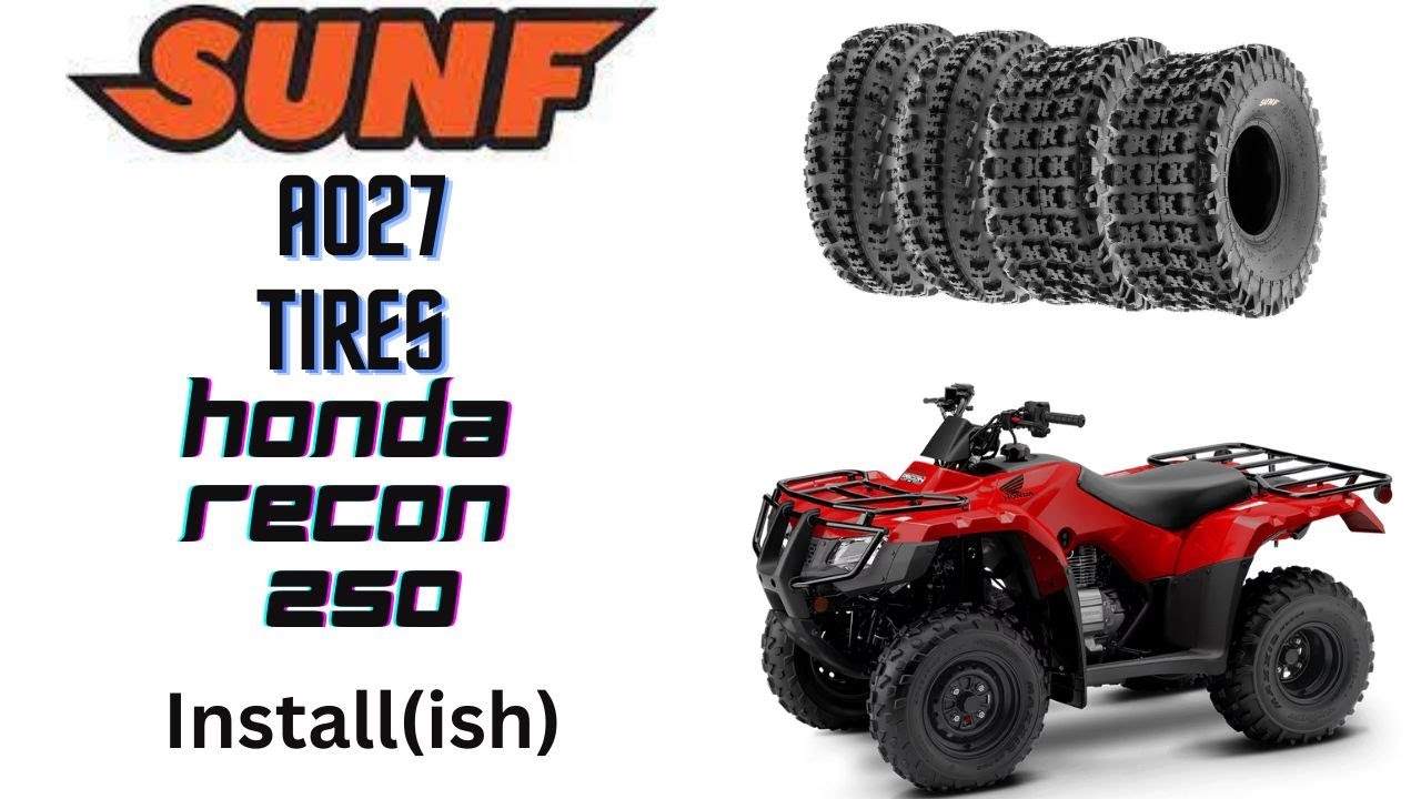 Honda Recon 250 SunF AO27 Tire Install - YouTube