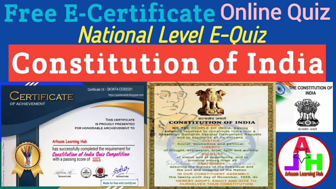 Constitution of India Quiz | Online Quiz on Constitution of India ...