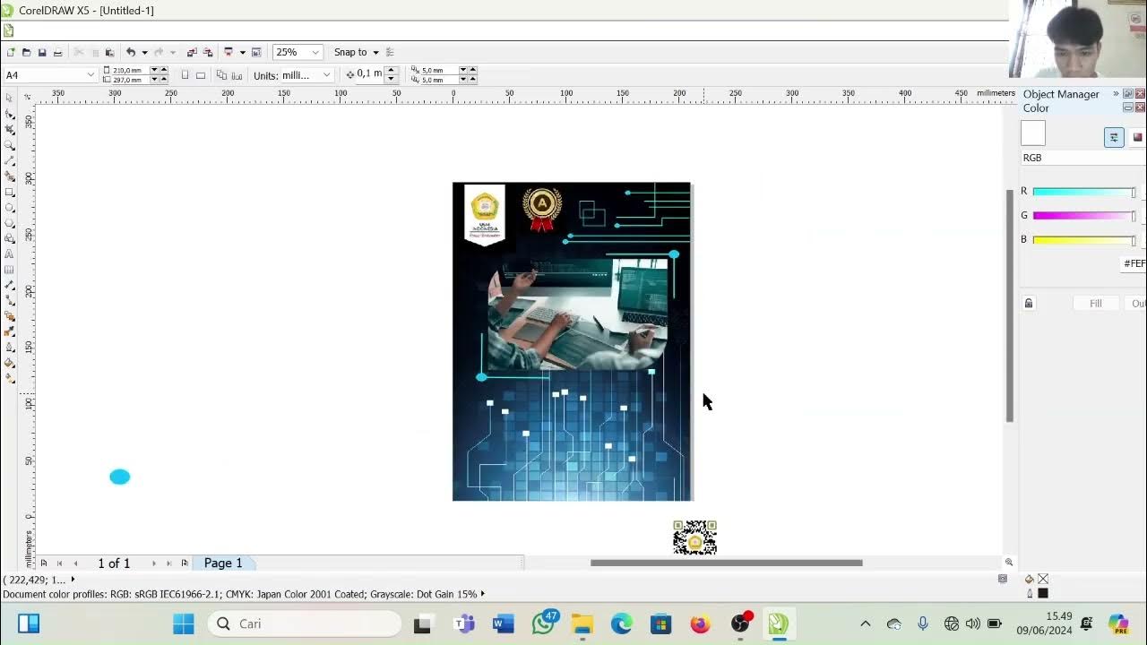 cara membuat poster sederhana menggunakan COREL DRAW X5 - YouTube