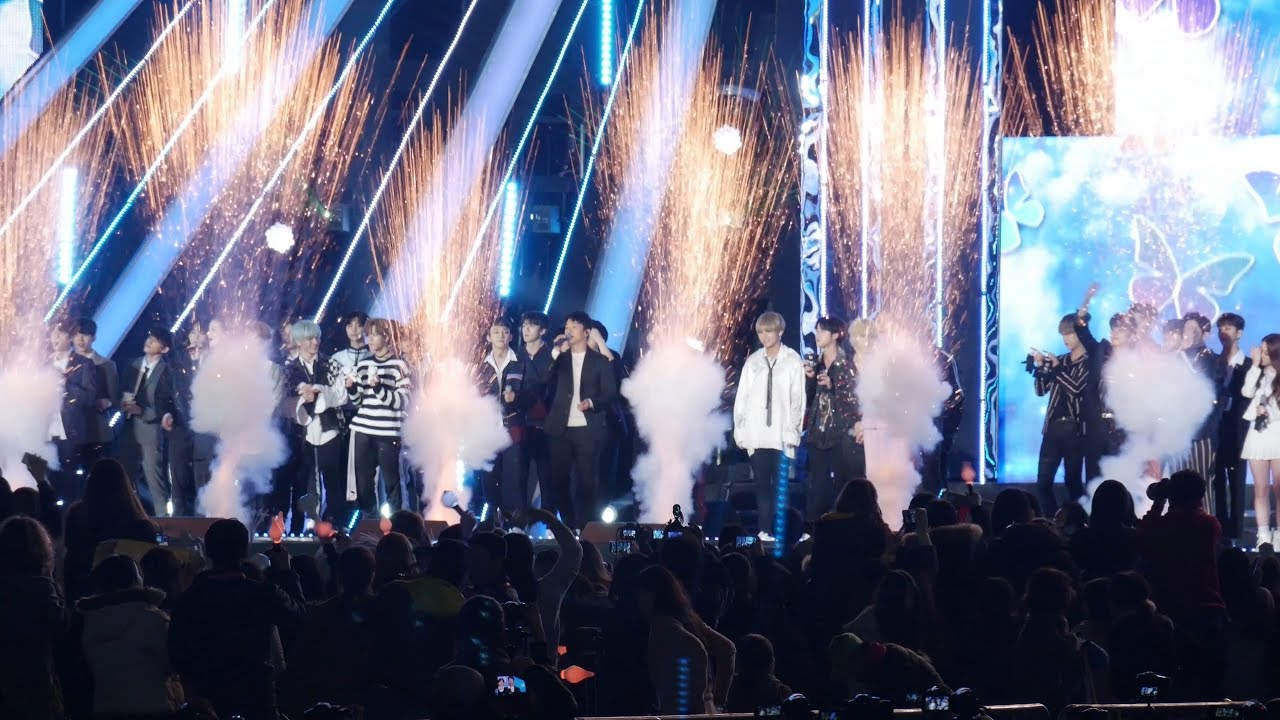 폭죽에 깜놀한 스타들 K-pop Stars surprised by the fireworks _ 엔딩무대 Ending Stage ...