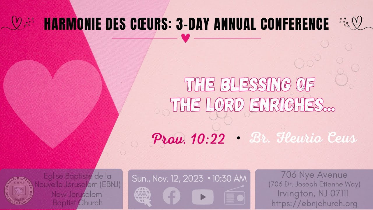 EBNJ Church Live-streaming (November 12, 2023): "The Blessing of The ...