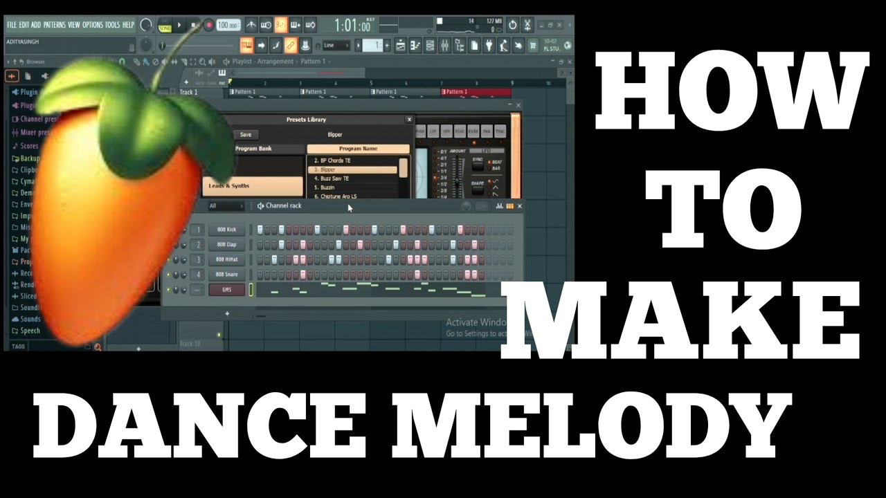 How to make Dance melody pop fl studio Hindi Fl studio hub tips - YouTube