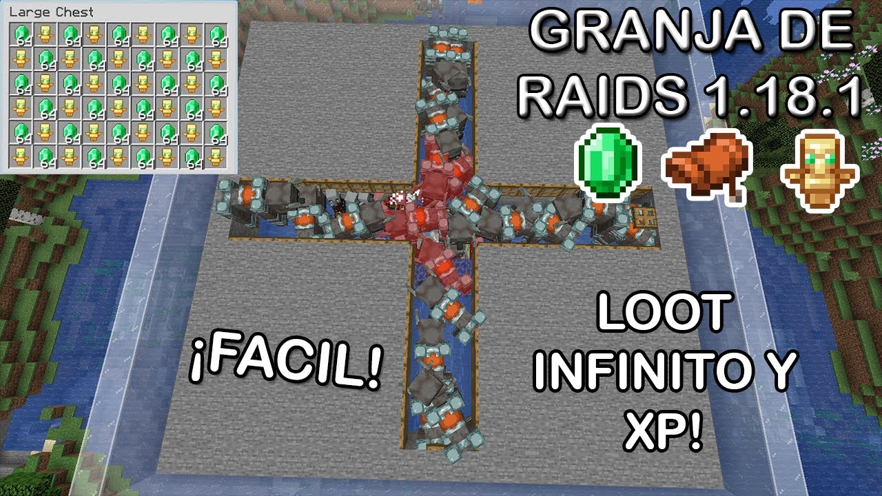 GRANJA DE RAIDS 1.18.1 FACIL | MINECRAFT JAVA *2022* - YouTube
