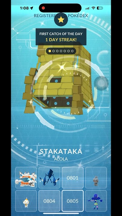 Shiny Stakataka on my first raid!! One and done! #pokemongo #shinypokemon - YouTube