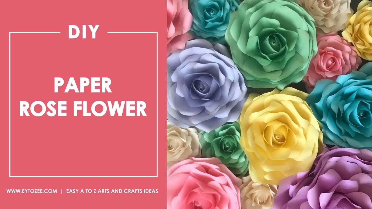 DIY Giant Paper Rose Flower - YouTube
