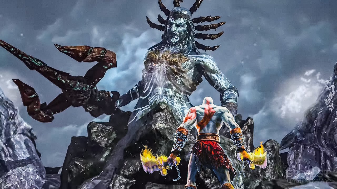 Kratos vs Poseidon Epic Boss Fight - God of War 3 PS5 (4K 60FPS) - YouTube