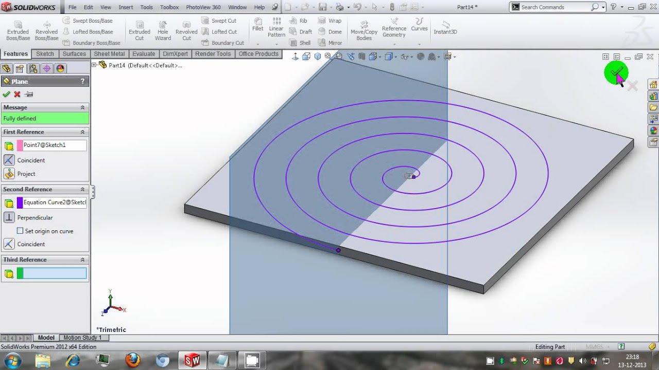 SolidWorks tutorial of solid sweep - YouTube