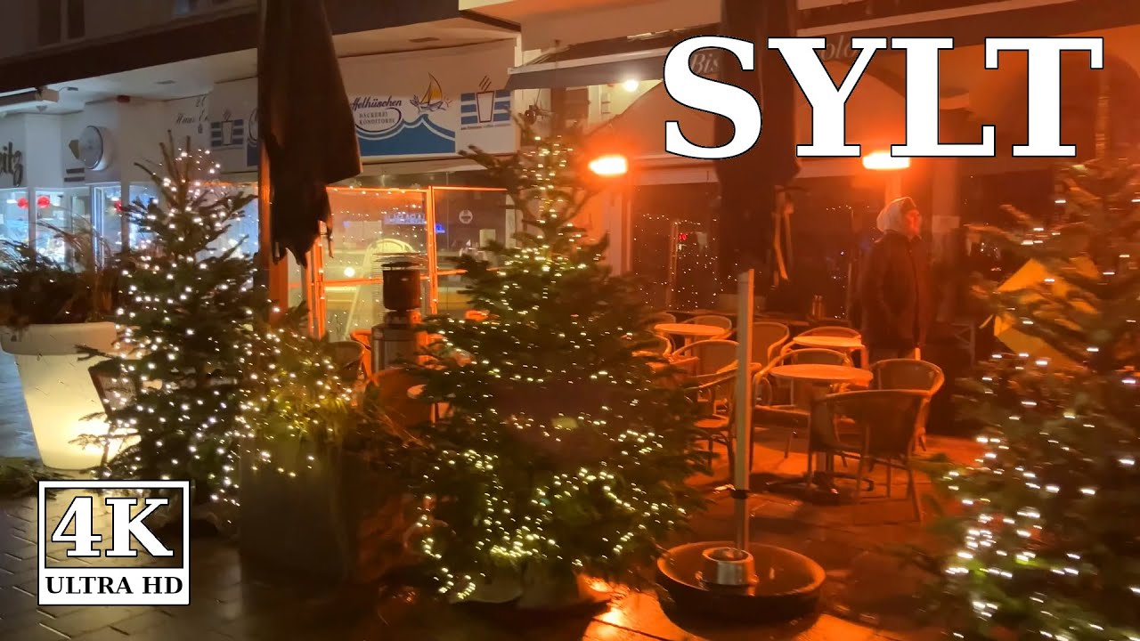 Friedrichstraße an Silvester 2023 Westerland Sylt 🇩🇪 4K UHD virtual ...