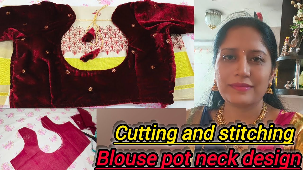 @ Pot Neck Design Cutting And Stitching / Pot Neck Blouse Design In ...