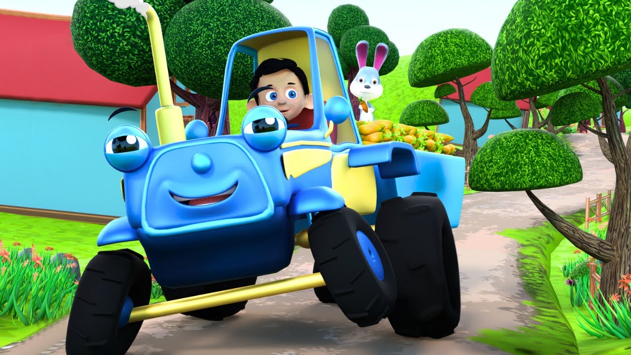 Un Tractor Azul Con Carga Va 🚜 Canciones Infantiles con Tractores y ...