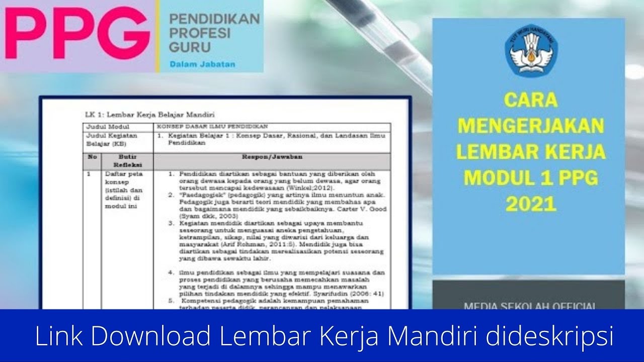 Cara Mengerjakan Lembar Kerja Modul 1 | PPG 2021 - YouTube